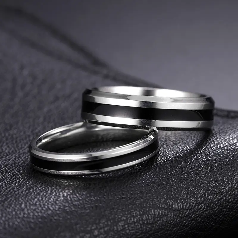 Shouman Star Couple Rings Small Stainless Steel Matching Jewelry